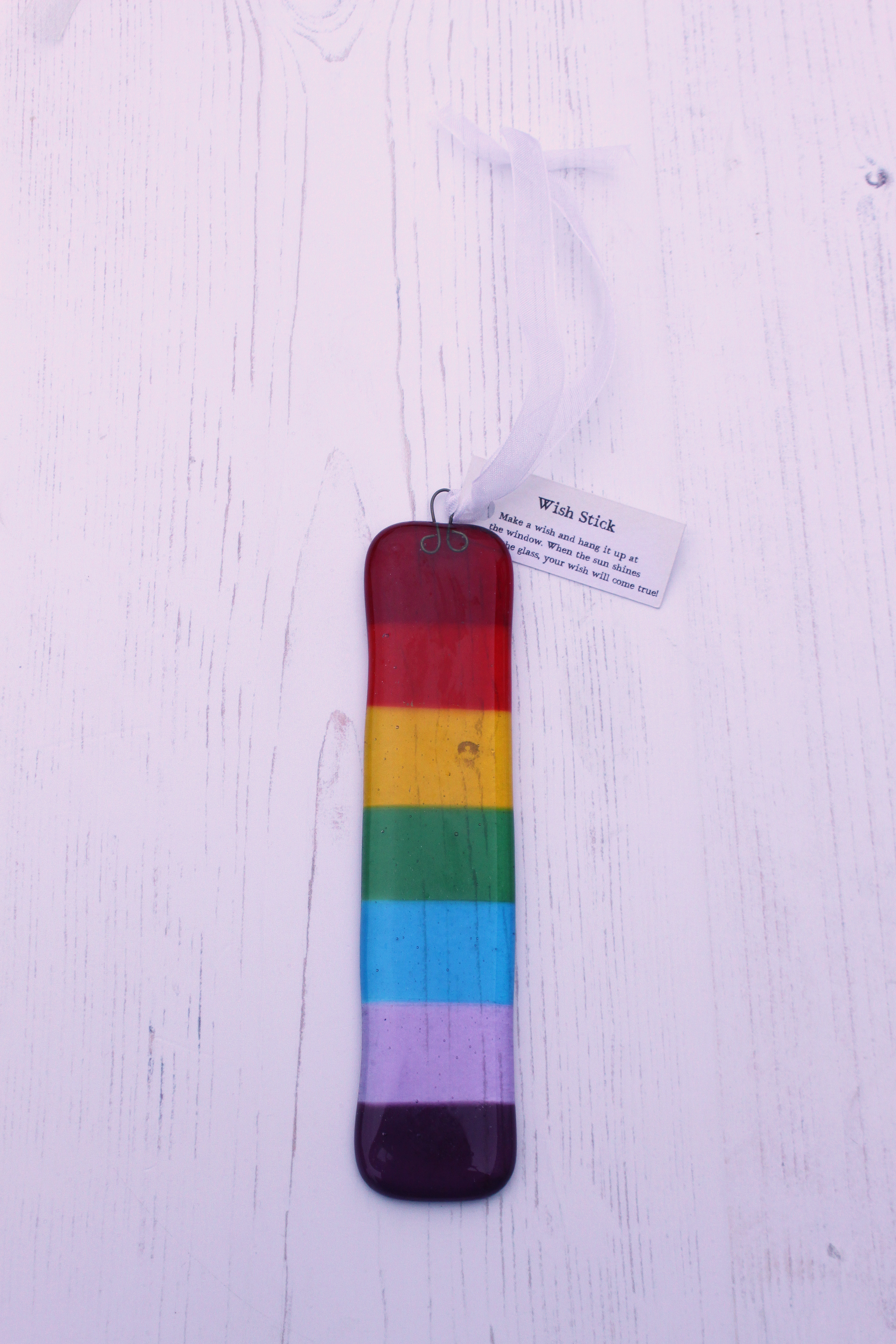 Rainbow Wish Stick - Sparkly Place Fused Glass