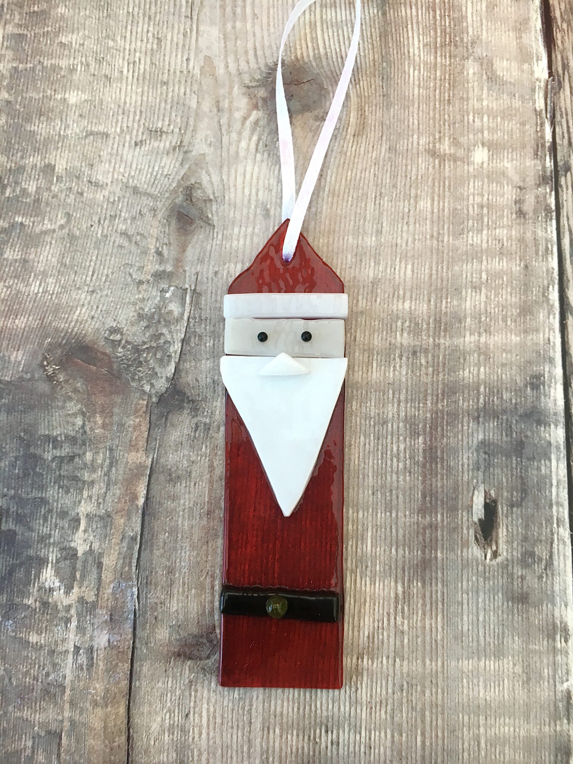Father Christmas/Santa Hanging Decoration - Sparkly Place Fused Glass